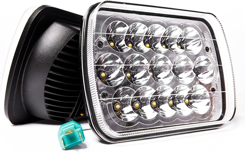 Amazon.com: MICTUNING 2Pcs 5x7 7x6 Led Headlights Rectangular Hi Lo Led ...