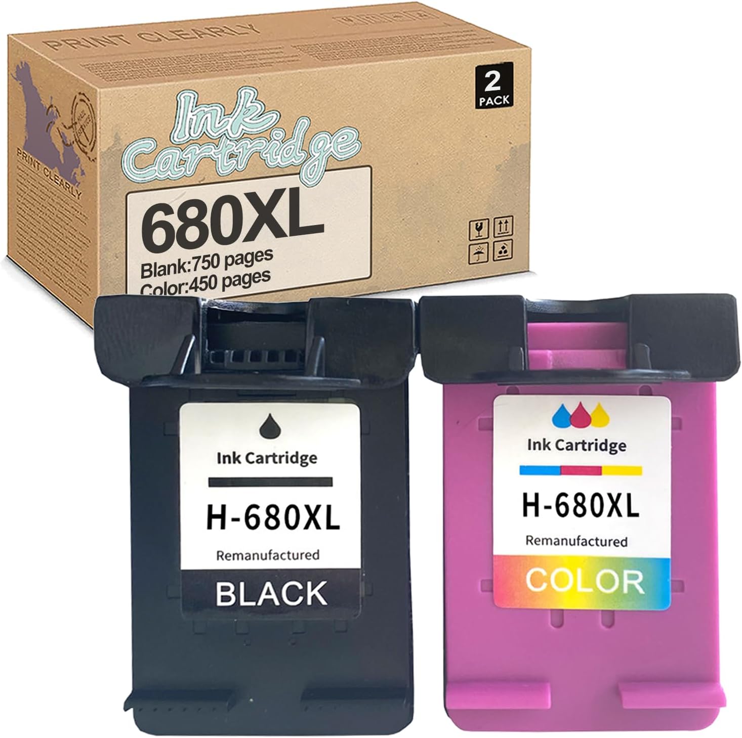 Amazon.com: Compatible 680 XL Ink Cartridges Replacement for HP 680 ...