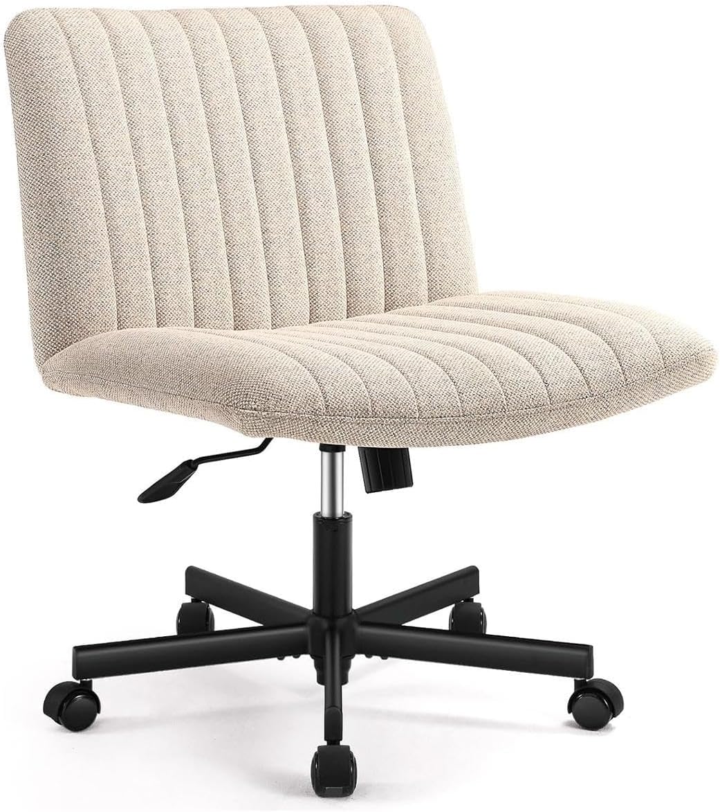 Amazon.com: Warmiehomy Criss Cross Office Chair with Wheels, Armless ...