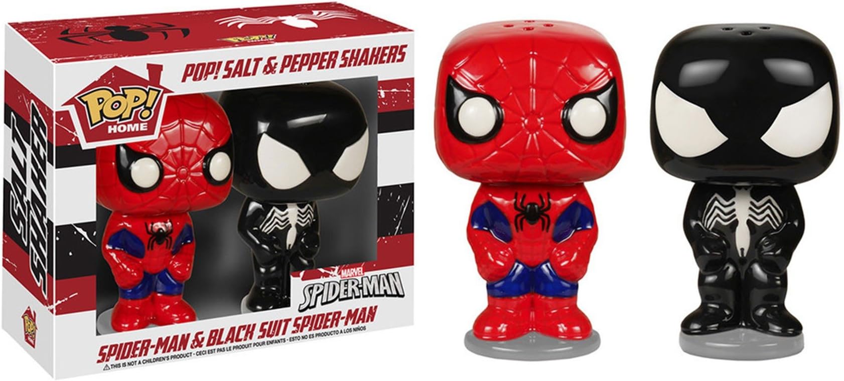 Amazon.com: POP Marvel Salt N' Pepper Shakers - Spider-Man Black Suit ...