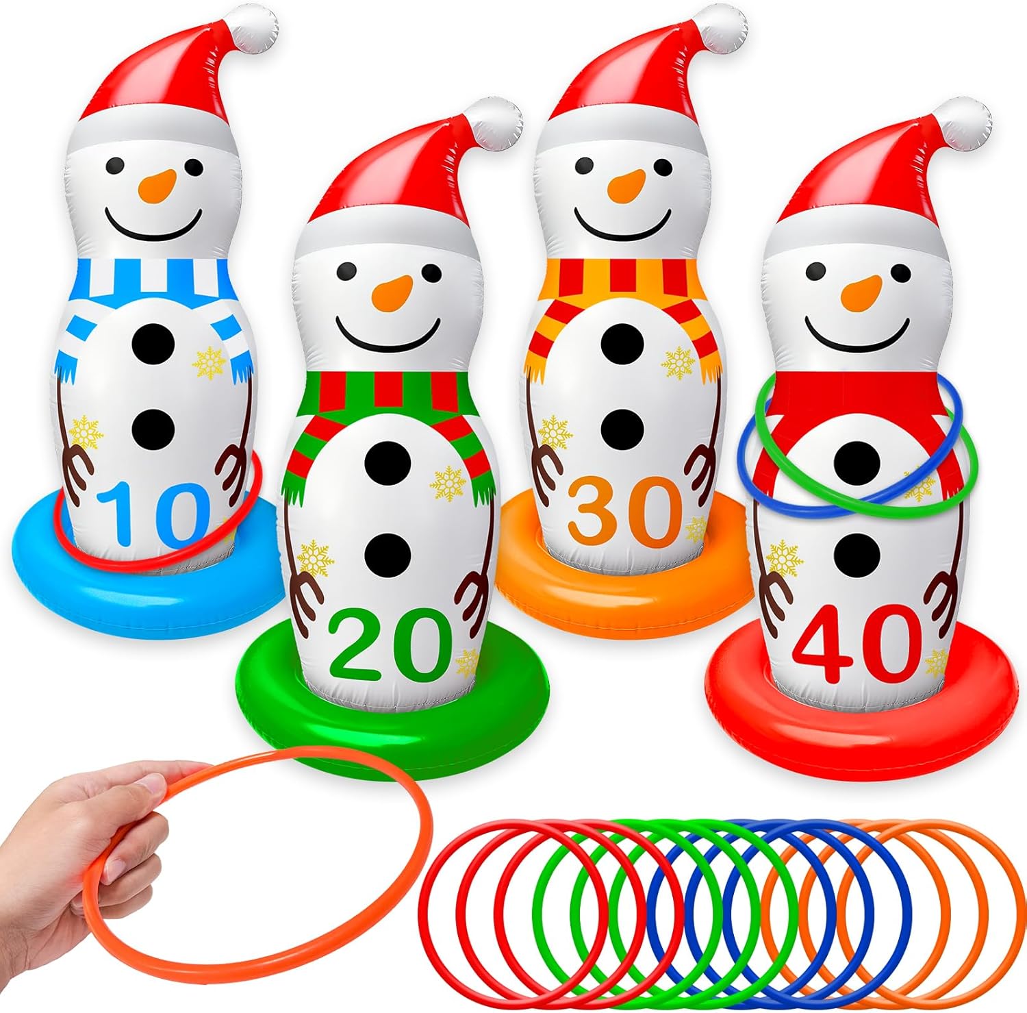 Amazon.com: Christmas Ring Toss Game Inflatable Snowman Christmas Party ...