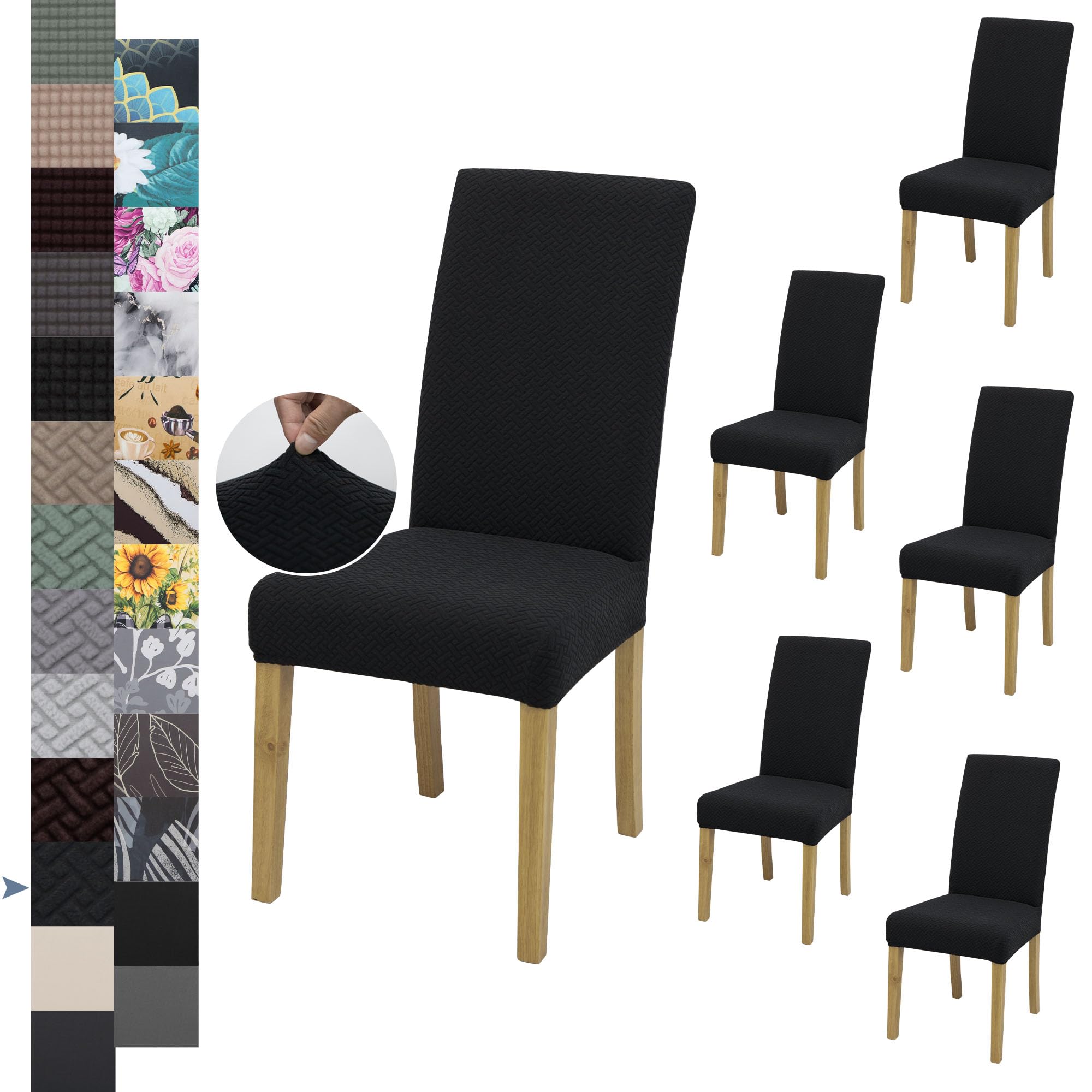 Amazon.com: Dining Chair Cover,Dining Room Chair Covers Set of 6 ...