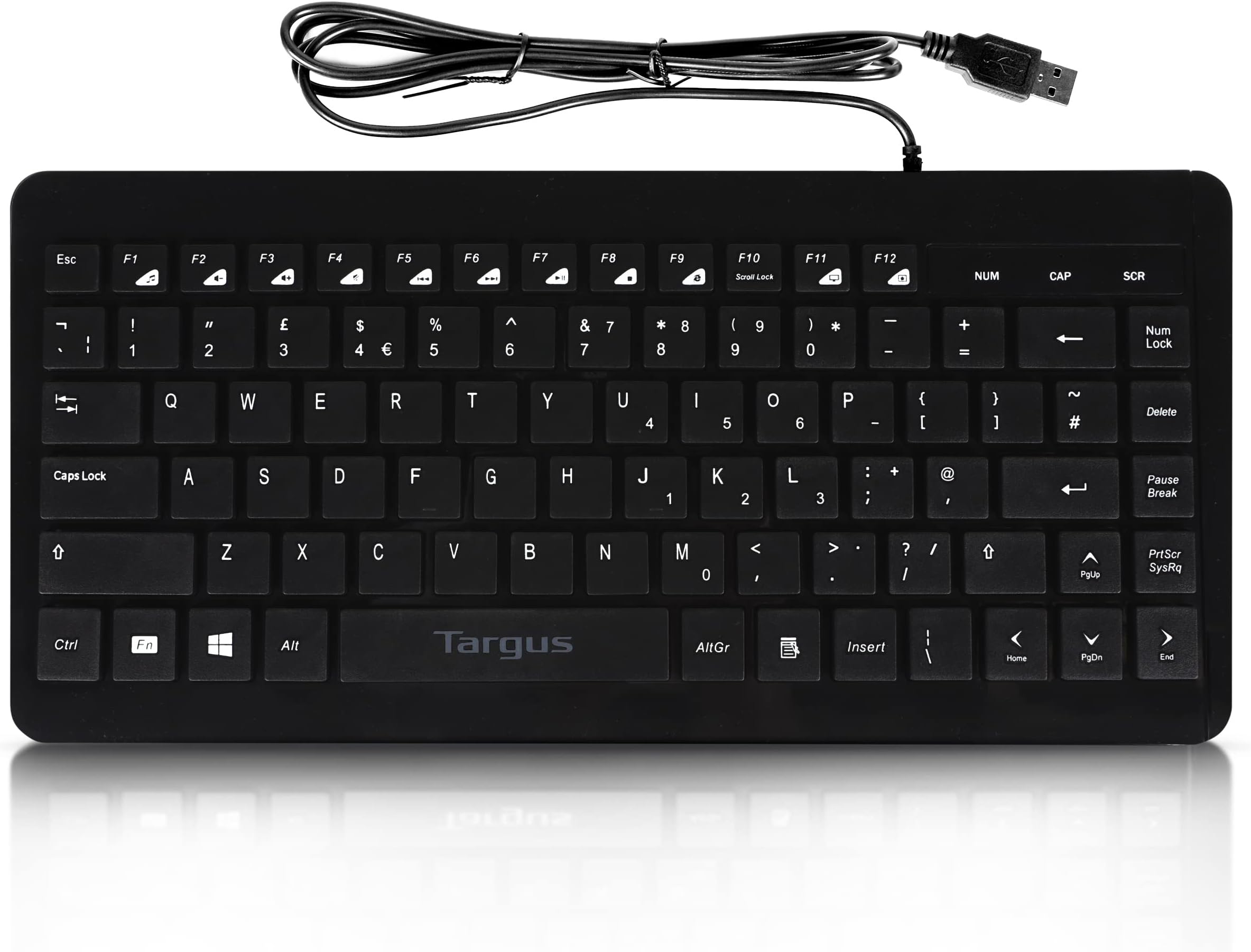 Targus Keyboard, Wired USB, Compact Multimedia Standard Keyboard ...