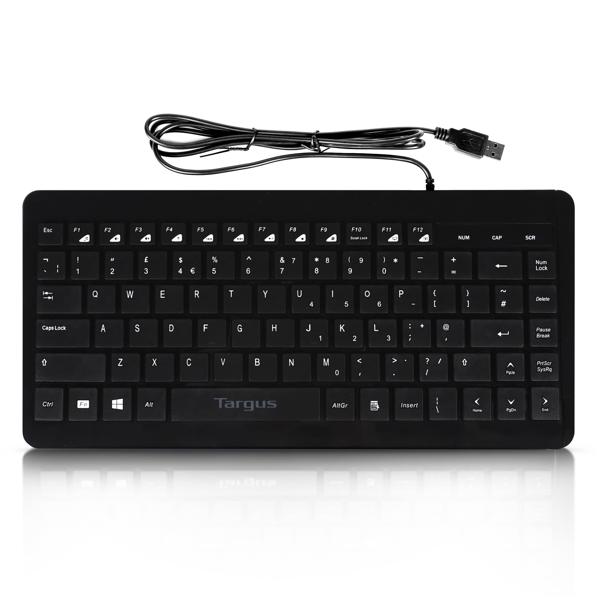 Targus Keyboard, Wired USB, Compact Multimedia Standard Keyboard ...