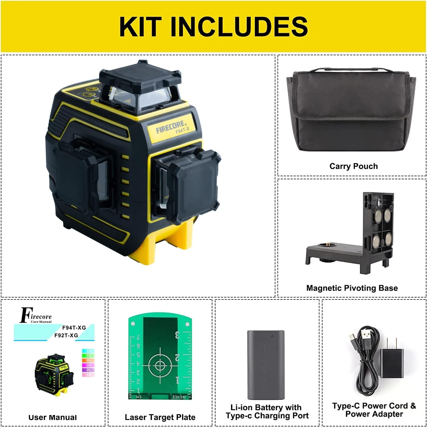 Buy Firecore Laser Level Self-Leveling 3 X 360, Three-Plane Leveling ...