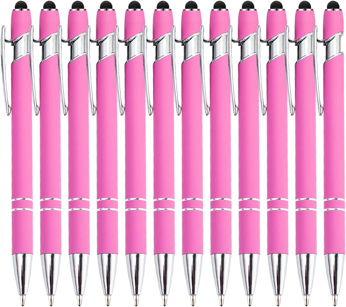 Amazon.com : PASISIBICK 12 Pieces Pink Ballpoint Pen with Stylus Tip, 2 ...