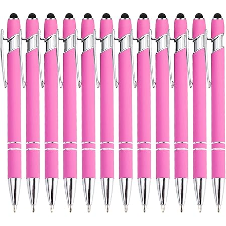 Amazon.com : 38 Pieces Rubberized Ballpoint Pen with Stylus Tip Stylish ...