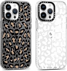 Amazon.com: RUMDEY 2 Pack Cute Clear Cheetah Phone Case for iPhone 13 Pro Max 6.7 inch ...