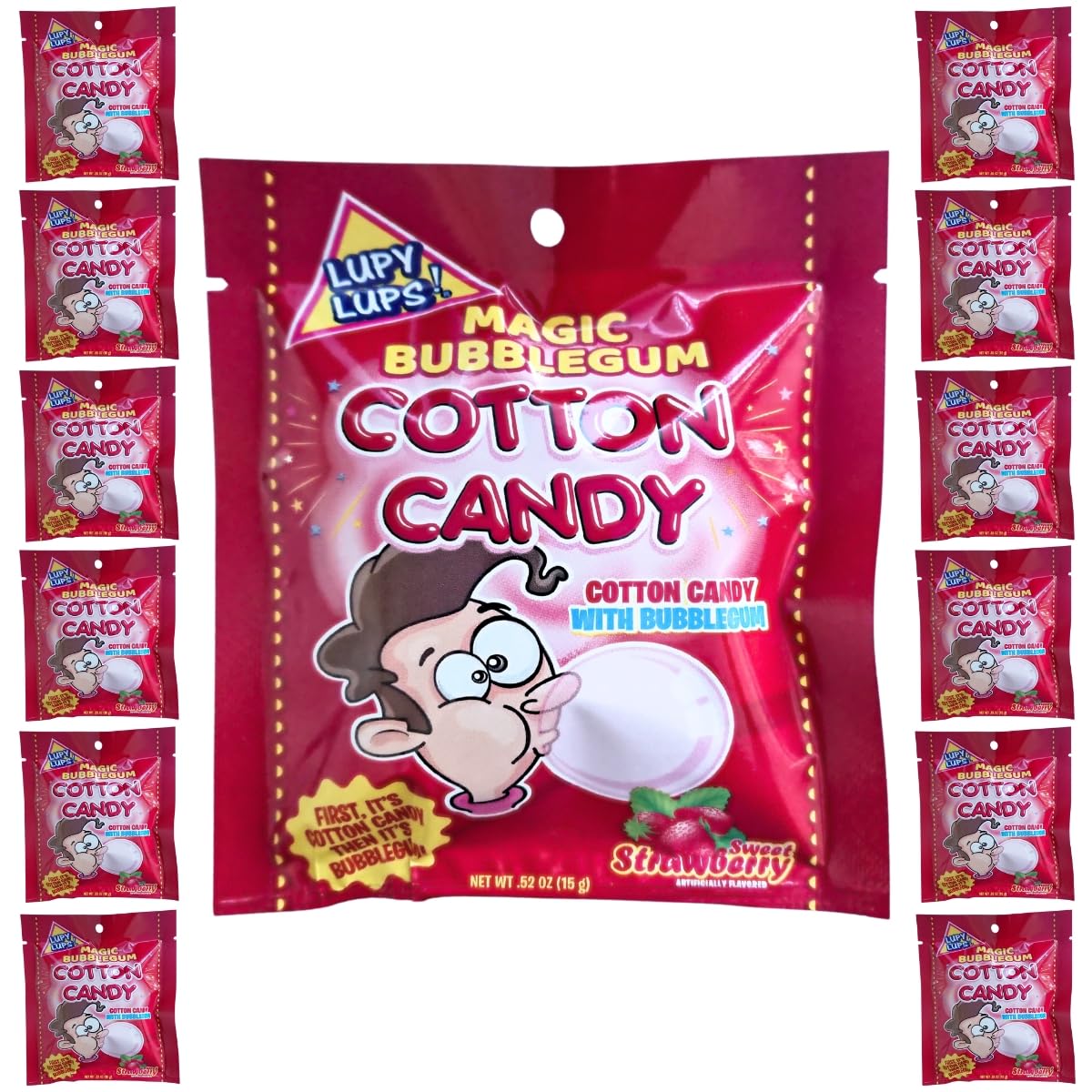 Amazon.com : Lupy Lups! Cotton Candy Magic Bubblegum 12 Count - 0.52 oz ...