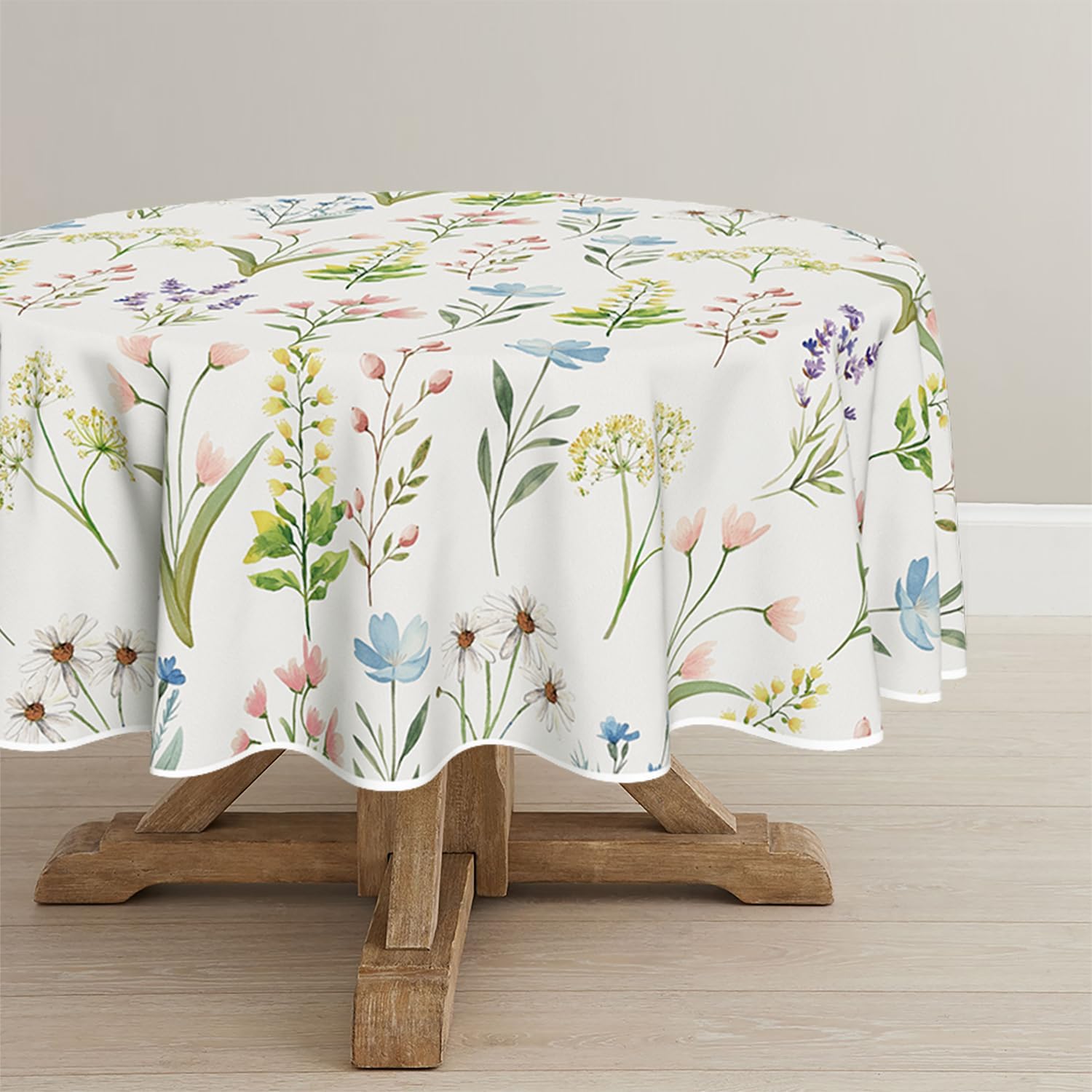 Amazon.com: Horaldaily Spring Tablecloth 60×60 Inch Round, Wildflowers ...