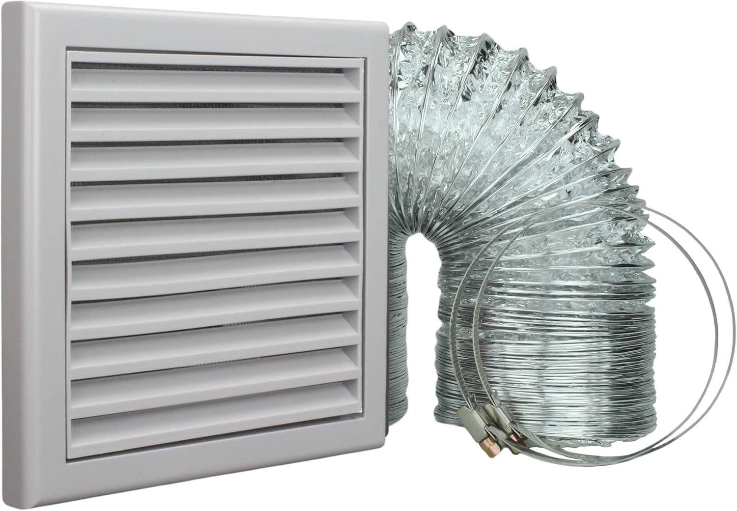 VENTS Cooker Hood Duct Vent Kit, 150mm (6-inch) Diameter. Grey Louvered ...