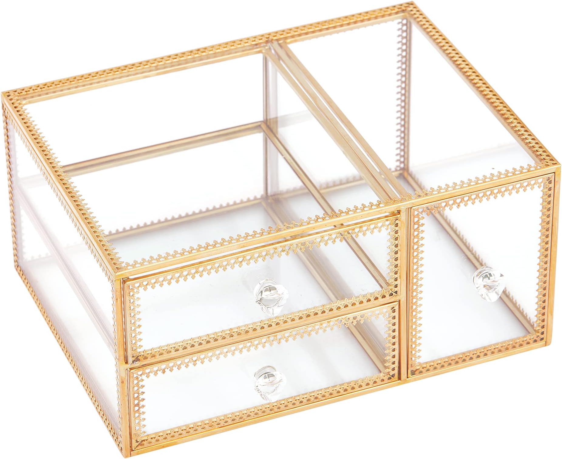 Amazon.com: Antique Beauty Display Jewelry Case Holder Clear Glass 3 ...
