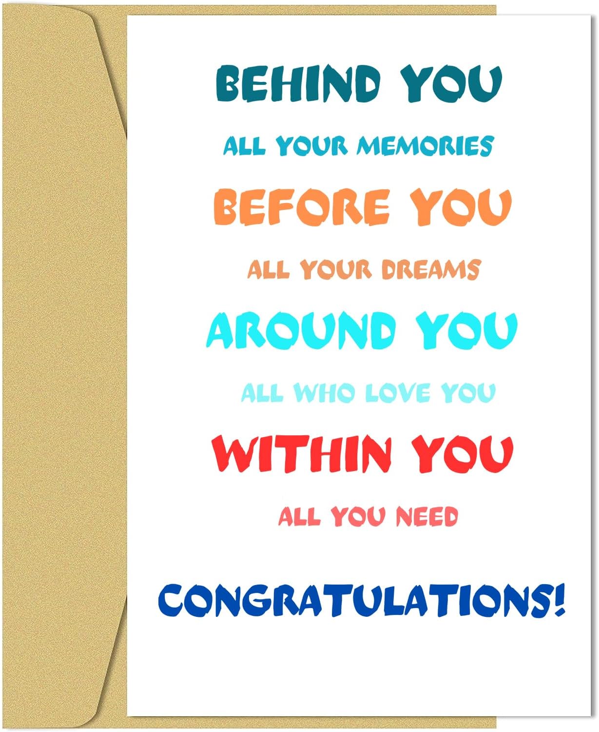 Amazon.com : TRAMIN Graduation Card for Him Her, Behind You Before You ...