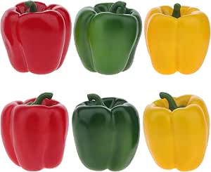 Amazon.com: Quancru 6pcs Artificial Big Bell Peppers Decoration Fake ...