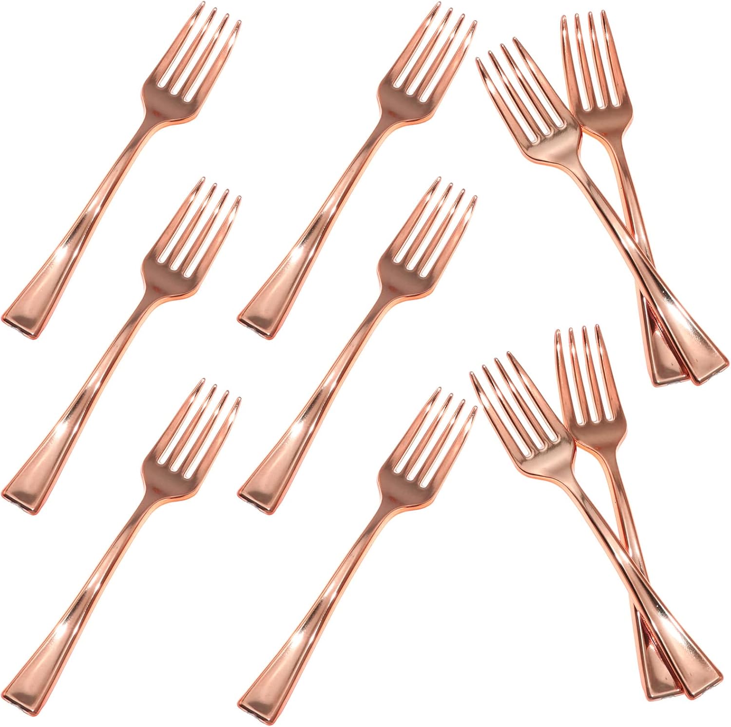 Amazon.com: Lind Kitchen 24PCS 9.8cm Disposable Rose Gold Mini Fork ...
