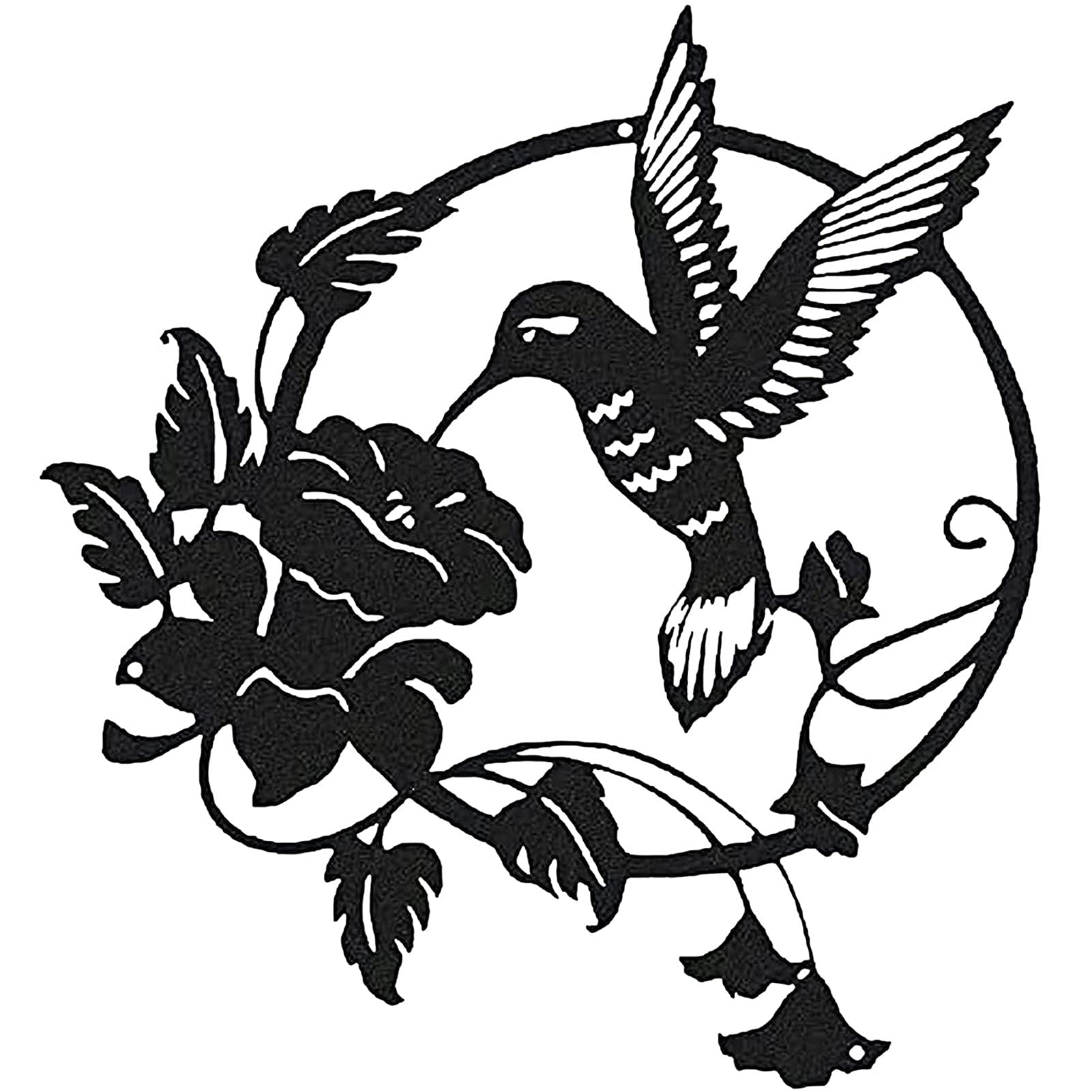 Hummingbird Flower Silhouette Tattoo