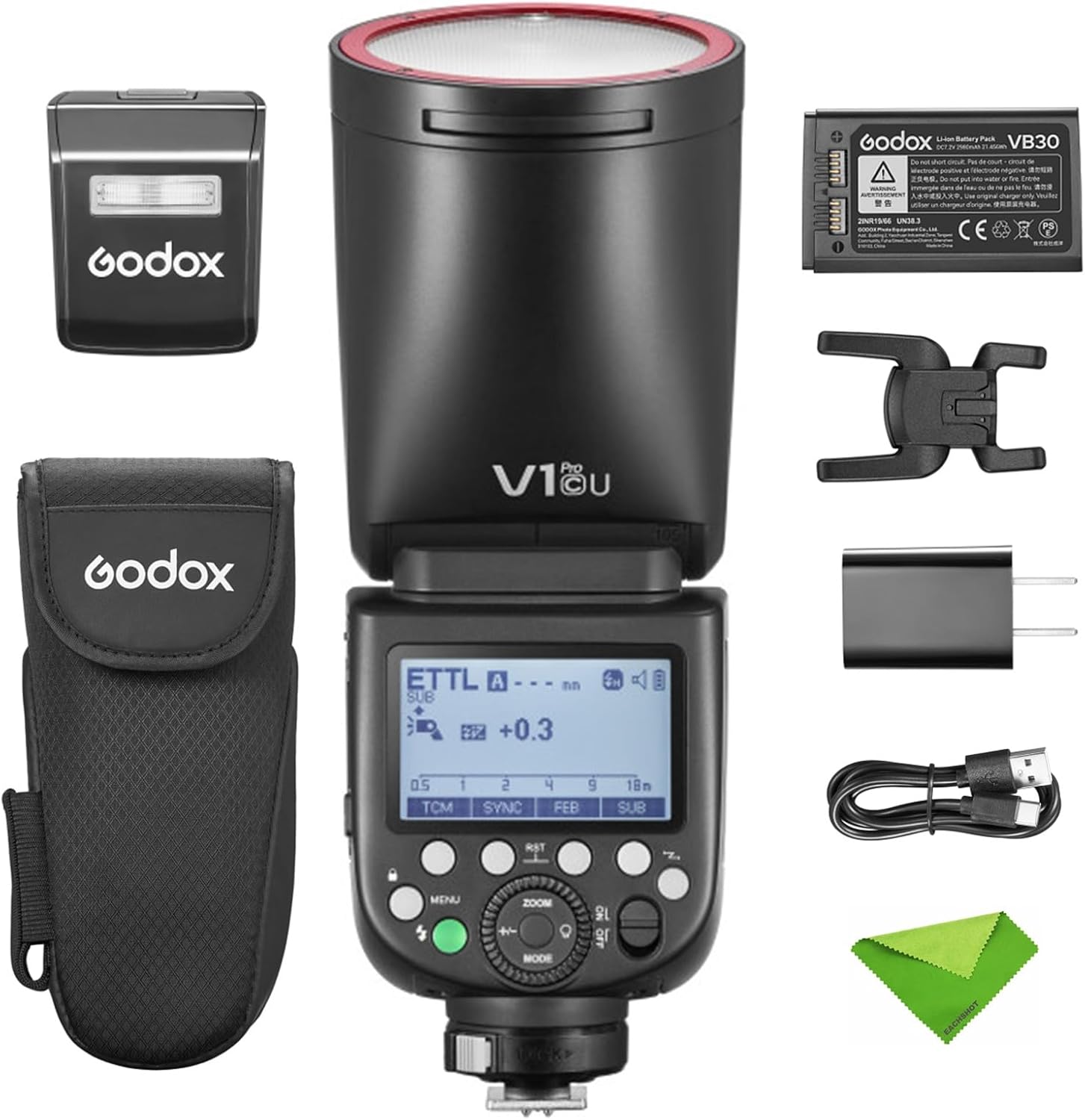 Amazon.com : Godox V1 V1Pro C Flash for Canon Camera TTL Speedlight, 1/ ...