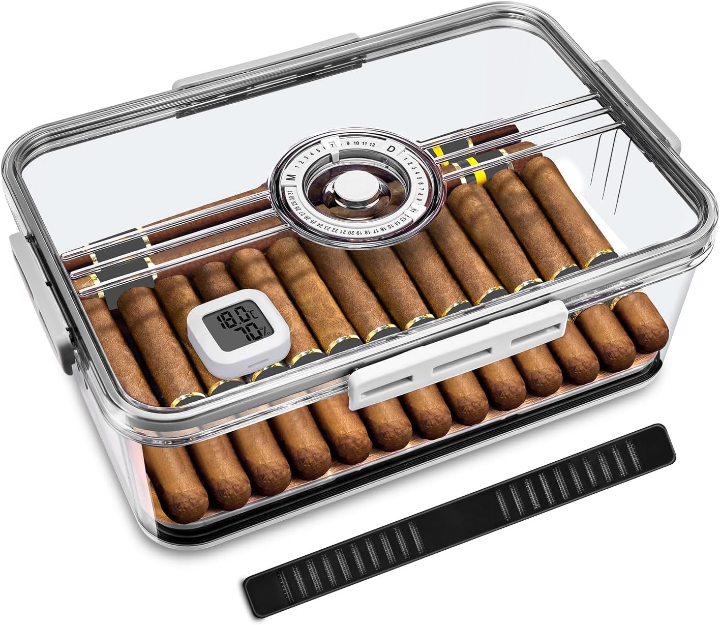Amazon.com: CIGARLOONG Cigar Humidor, Humidifier and Hygrometer Clear ...