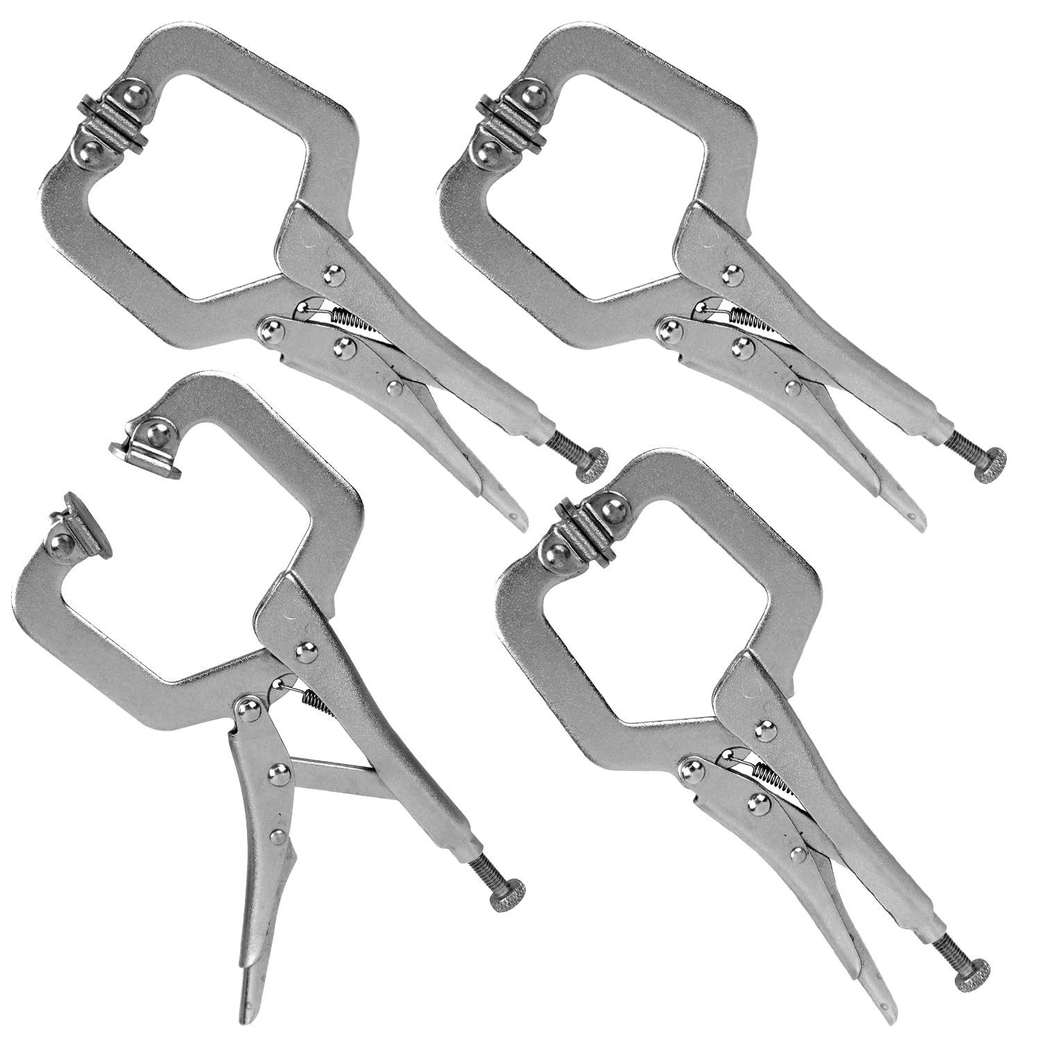 Amazon | イーバリュー(E-Value) C型ロッキングプライヤー 可動パット付 口開35mm 全長175mm ERC-175S 4個セット | ロッキングプライヤ