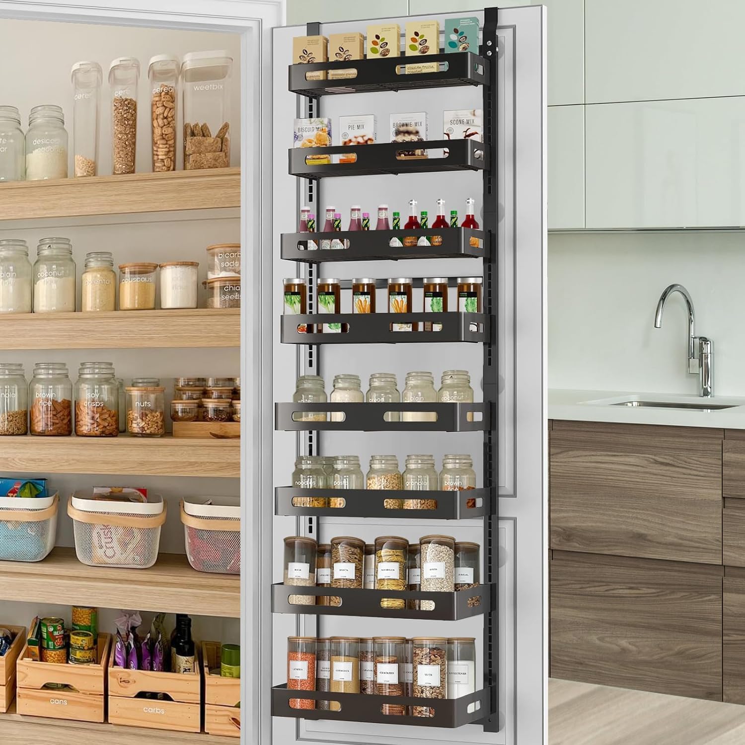 Amazon.com: X-cosrack Over The Door Storage Organizer with 18 Hooks ...