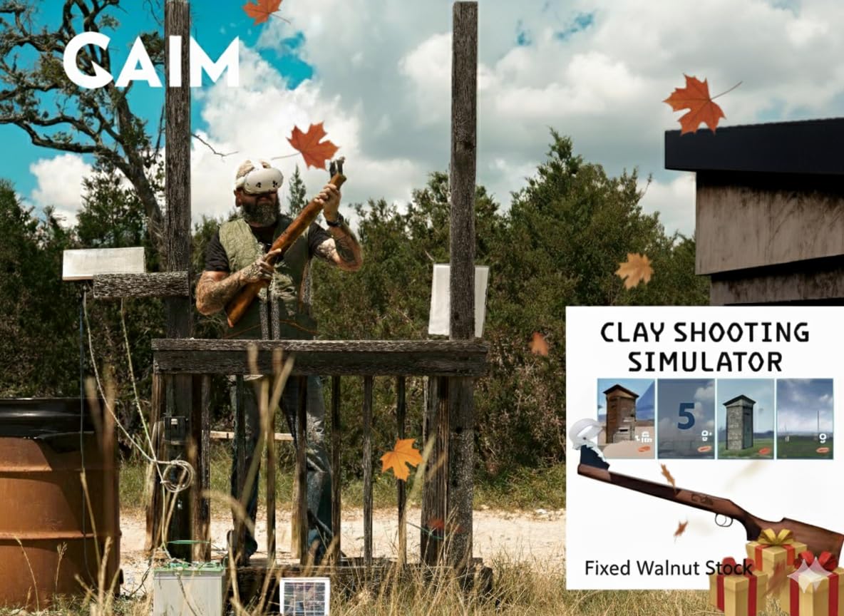 Amazon.com: GAIM Virtual Reality Clay Shooting Simulator (Fixed Stock ...