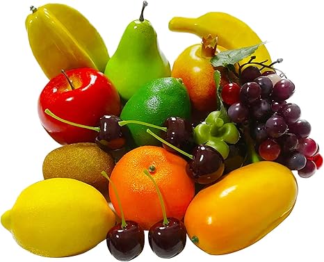 Amazon.com: WJboand 17pcs Fake Fruit Set Artificial Lifelike Realistic ...