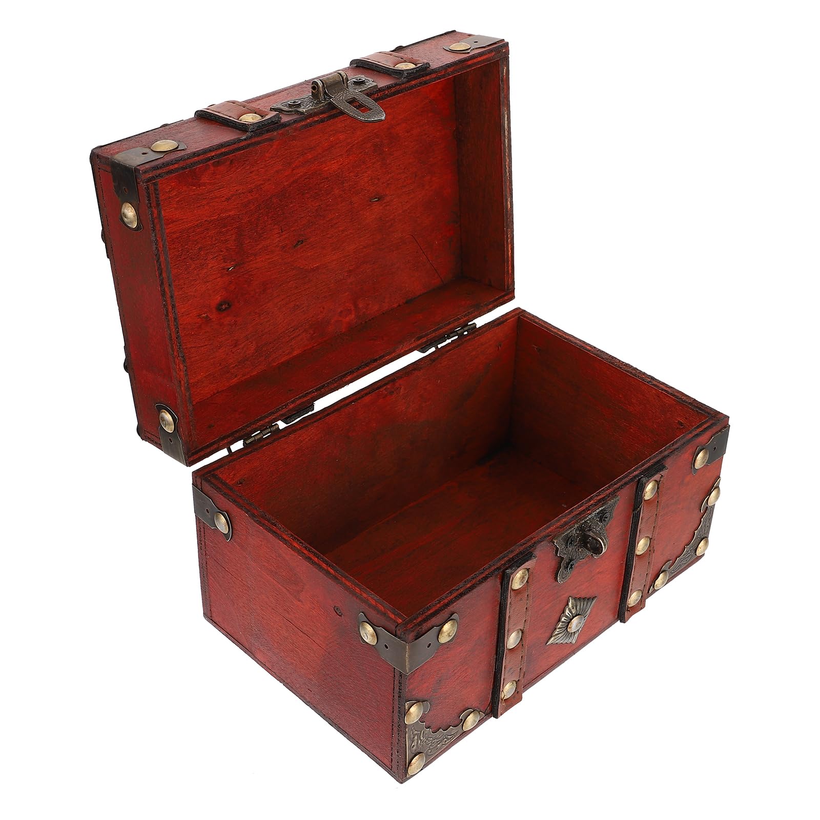 Amazon.com: Wooden Vintage Treasure Chest Trinket Box, Decorative ...
