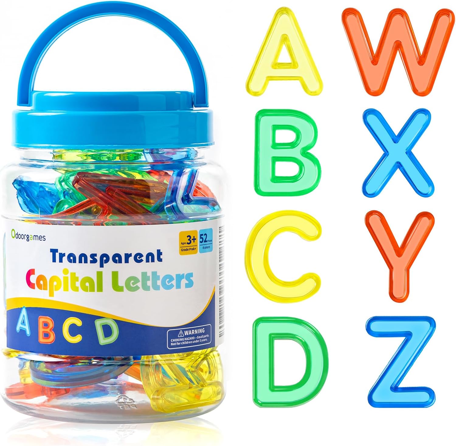 Amazon.com: Odoorgames 52 Pcs Translucent Capital Letters – Light Table ...