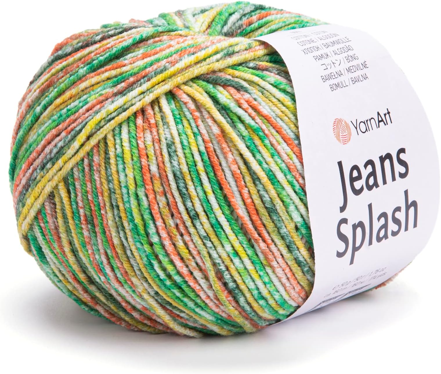 Amazon.com: YarnArt Jeans Splash - Variegated Sport Yarn 55% Cotton 45% ...