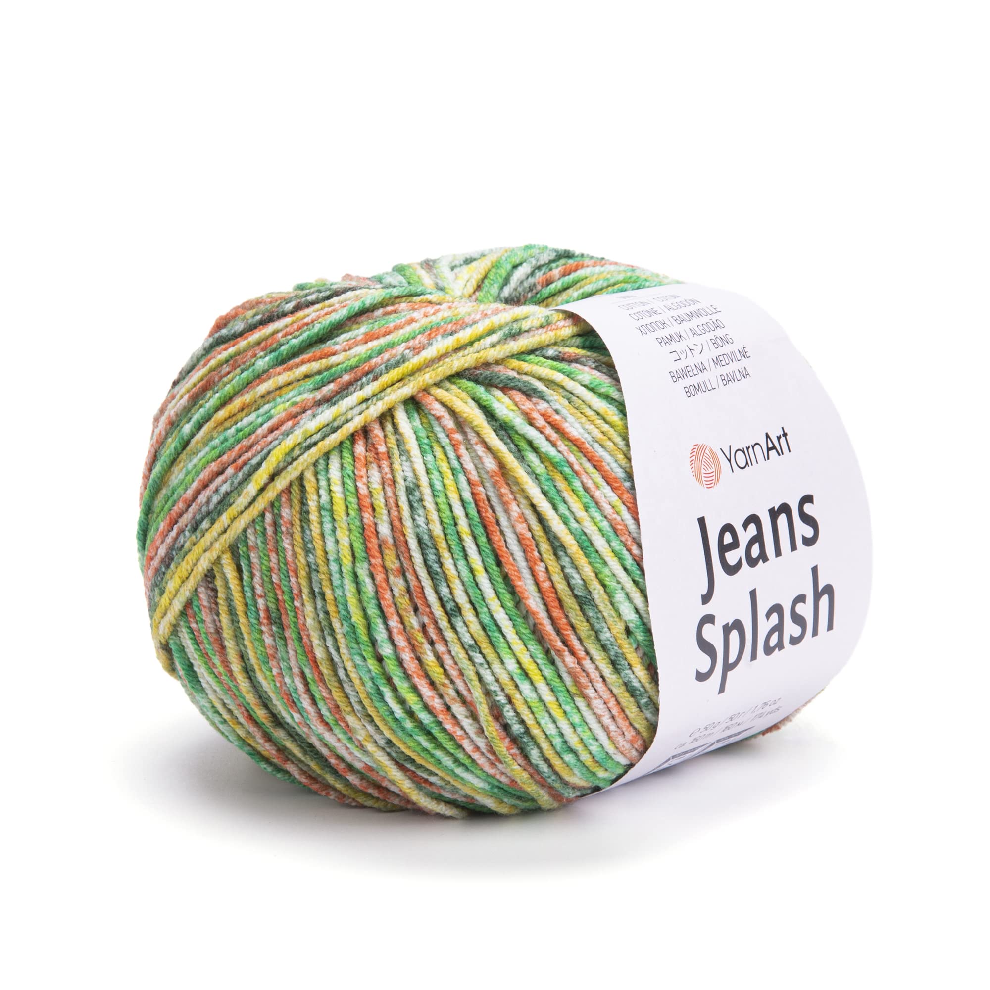 Amazon.com: YarnArt Jeans Splash - Variegated Sport Yarn 55% Cotton 45% ...