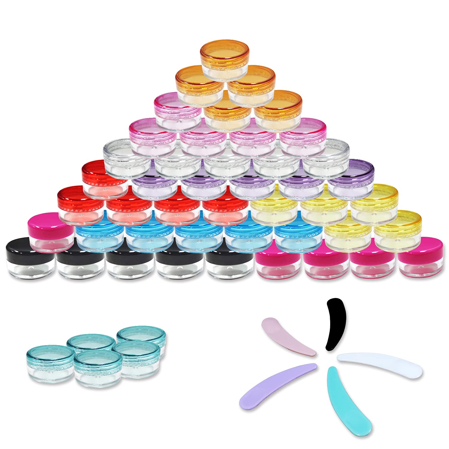 Buy Pots with Lids 50 Pcs 5ml/5g Sample Pots,Clear Plastic Small ...