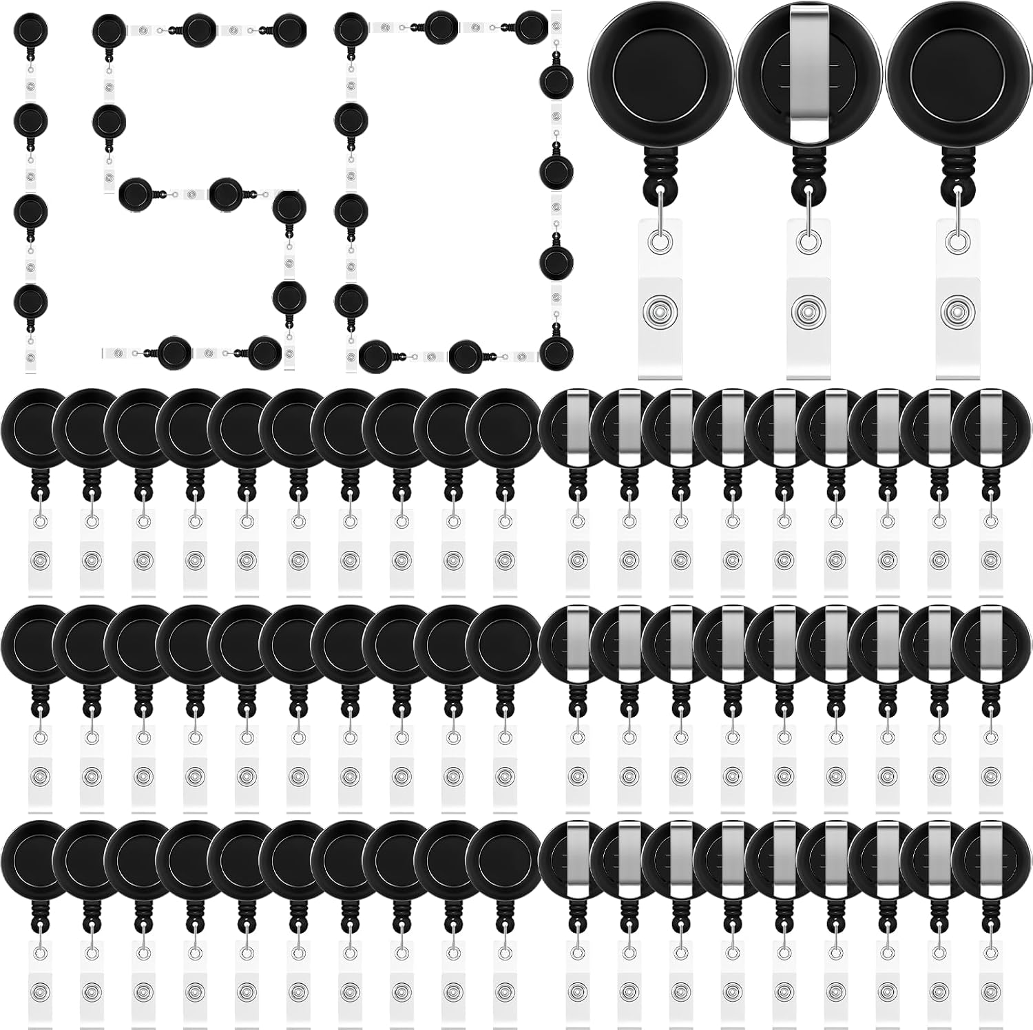 Amazon.com : 150 Pack Retractable Badge Reel Clip,ID Badge Holders Card ...