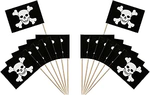 Amazon.com : SoKoot Pirate Flag Pirate Jolly Roger Cupcake Toppers ...