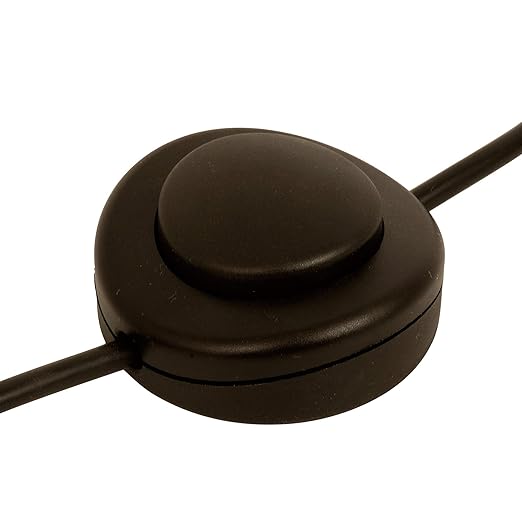 ElekTek Black Lamp Light Push Button In Line Switch, 65mm Diameter ...