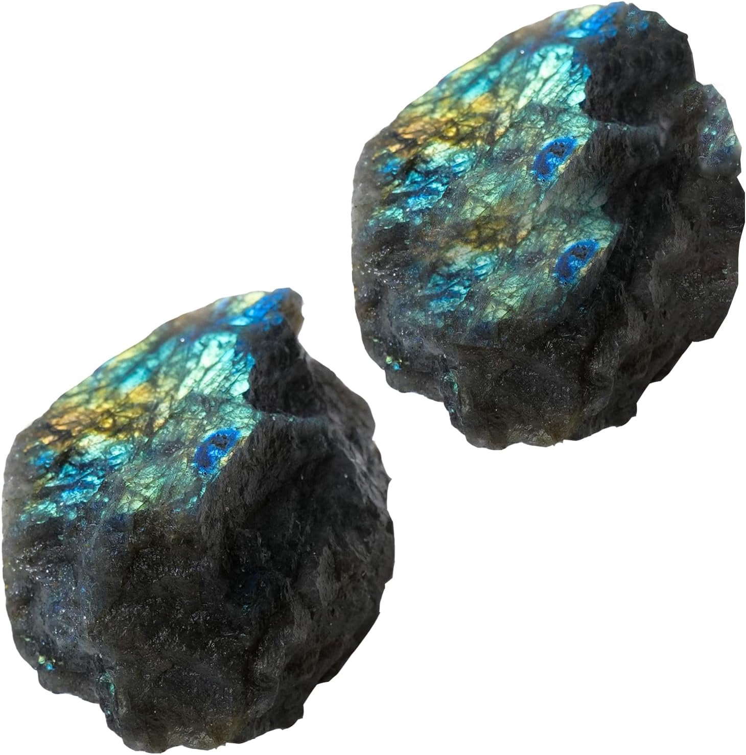 Amazon.com: Apengshi Labradorite Raw Crystals 2PCS Natural Rough Rocks ...