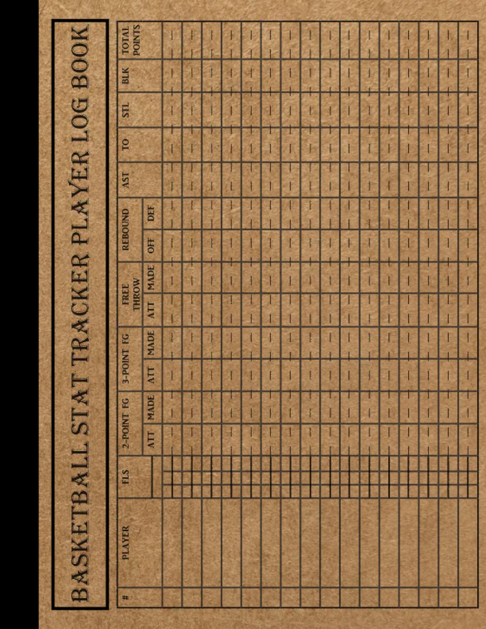 Basketball Stat Tracker Player Log Book: 60 Games, Horizontal Layout ...