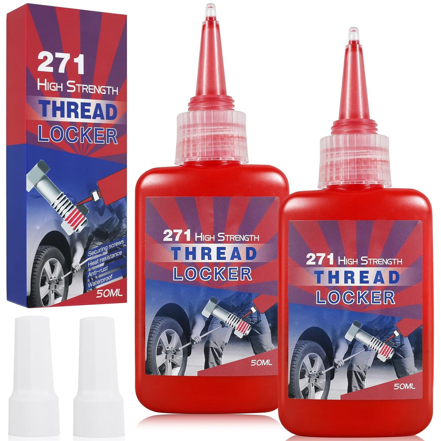 2Pcs High Strength Thread Locker 50ml - Sealant 271 for Nuts, Bolts ...