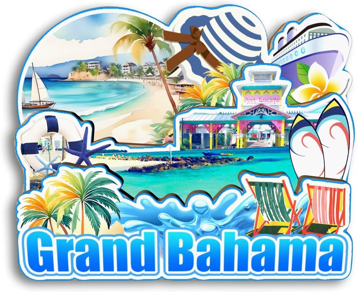Amazon.com: Quwsne Refrigerator Magnet Grand Bahama Bahamas Fridge ...