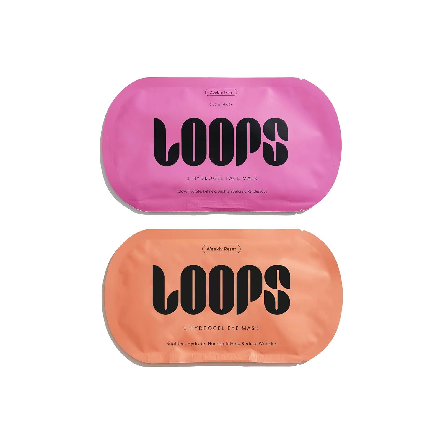 Amazon.com : LOOPS Glow and Rejuvenate Hydrogel Face Mask Set - Double ...