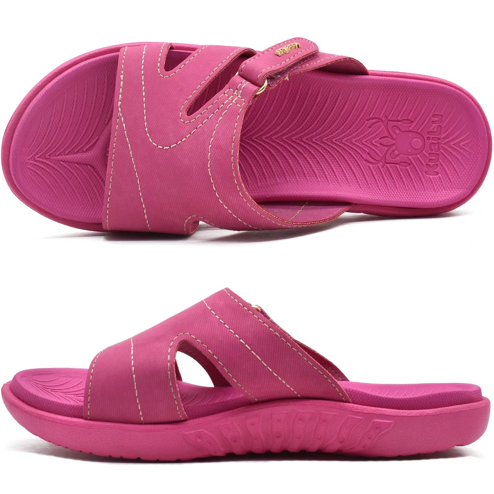 KuaiLu Womens Arch Support Slides Orthotic Plantar Fasciitis Ladies ...