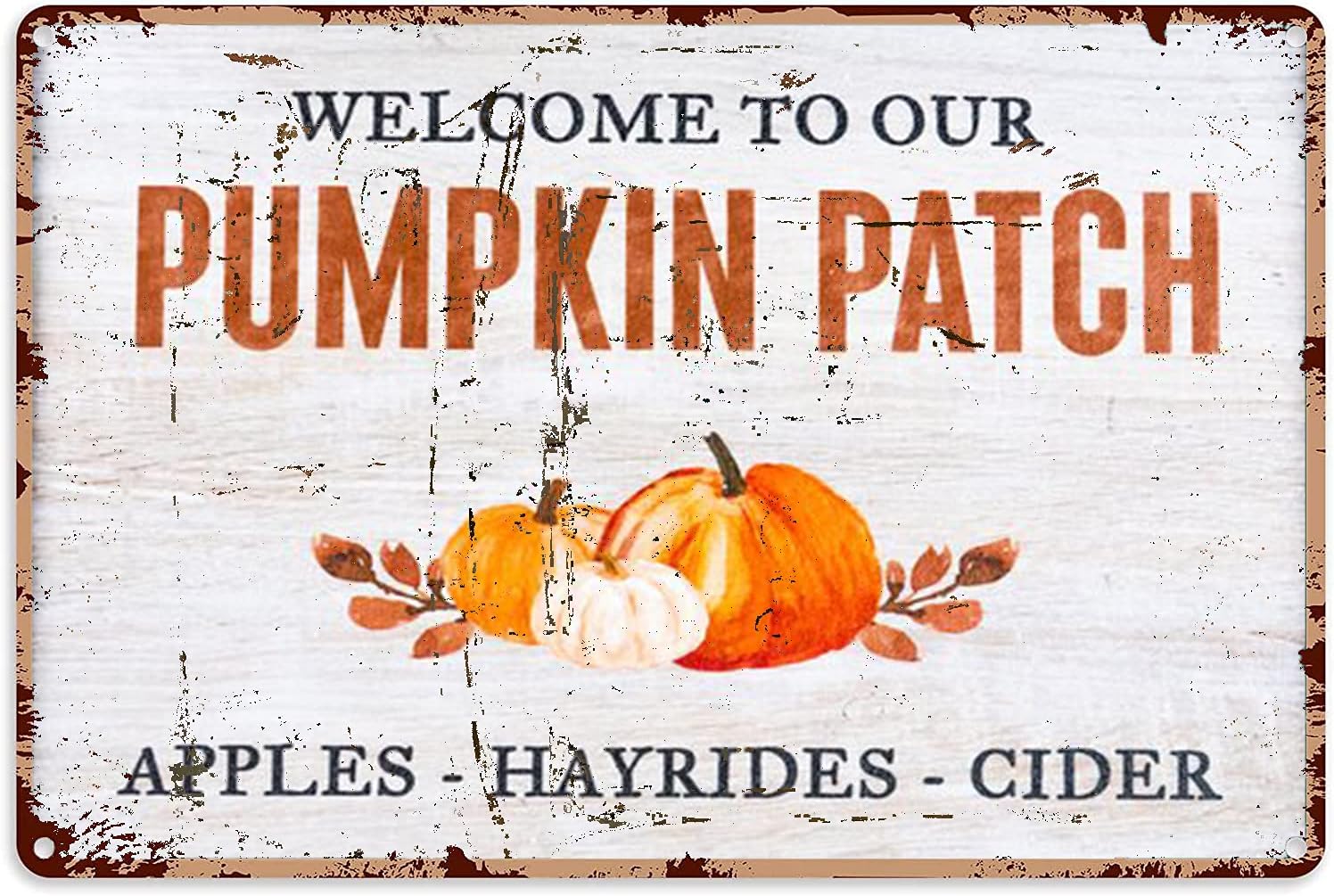 Amazon.com : SaNavie Pumpkin Metal Signs Vintage Farm Decor Welcome To ...