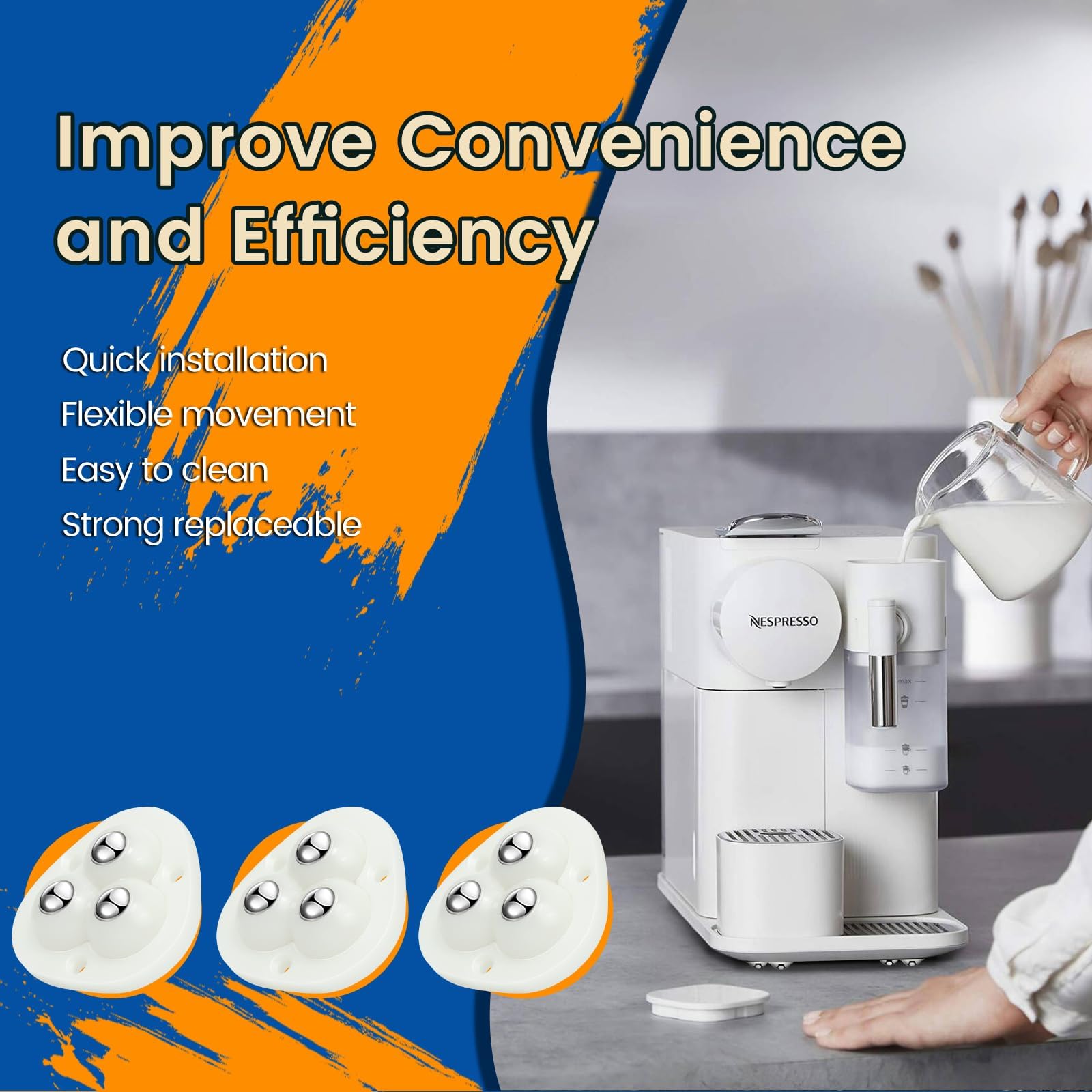 Snapklik.com : TRVL FIELDER Self Adhesive Caster Wheels, Appliance ...