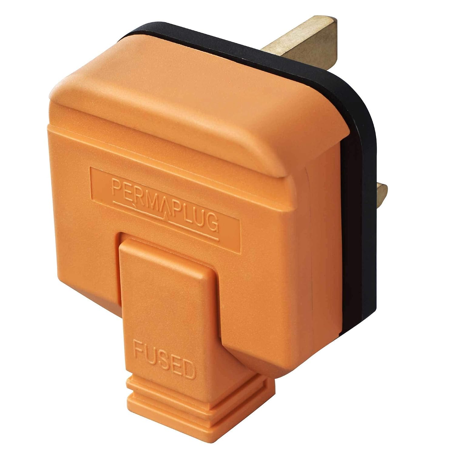 Permaplug Orange Mains UK Heavy Duty Plug UK Top 13A 13 Amp Fused 3 Pin ...