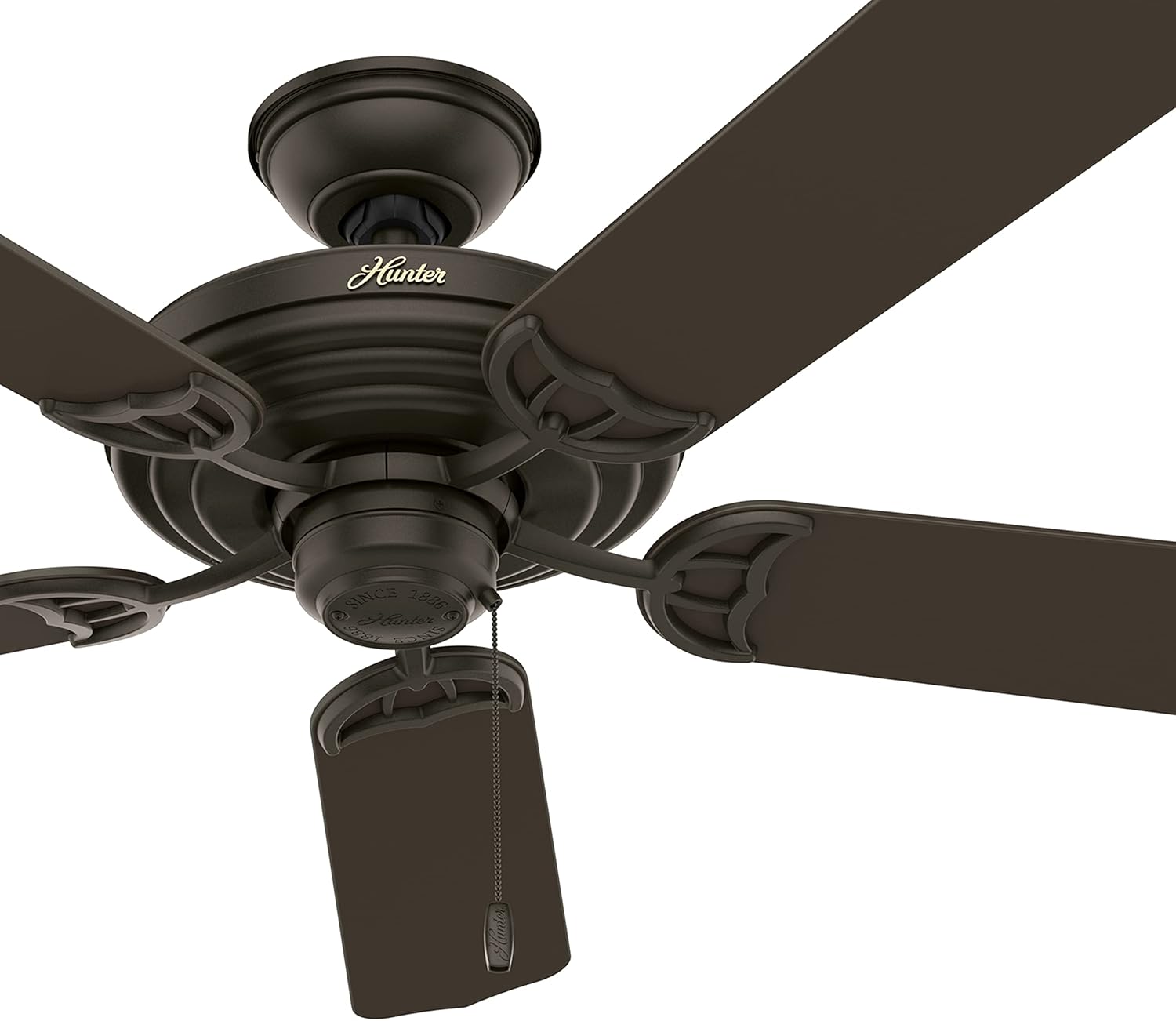 Hunter Fan 52 inch Outdoor Ceiling Fan in New Bronze with Stainless ...