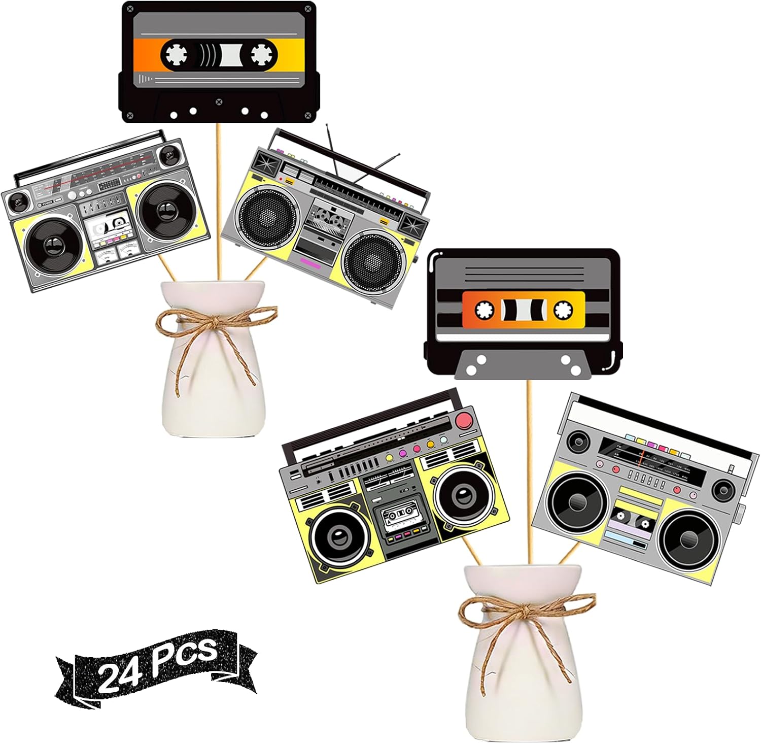 Amazon.com: 24 Pcs Music Centerpieces for Table 80s 90s Party ...