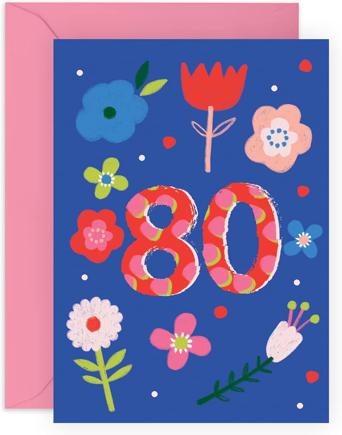 Amazon.com : CENTRAL 23 80th Birthday Card for Her - '80th Sketchy ...