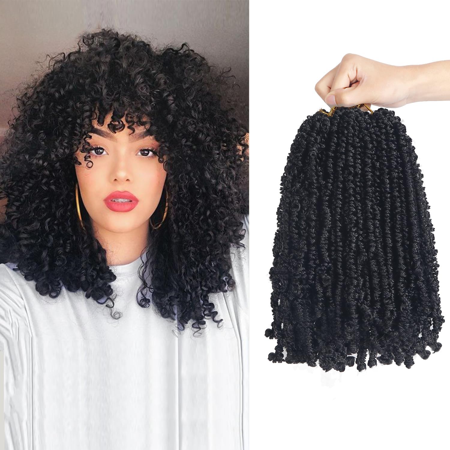 Amazon.com : Aksice Pre-looped Yanky Twist Crochet Hair 8 Inch 8 Packs ...