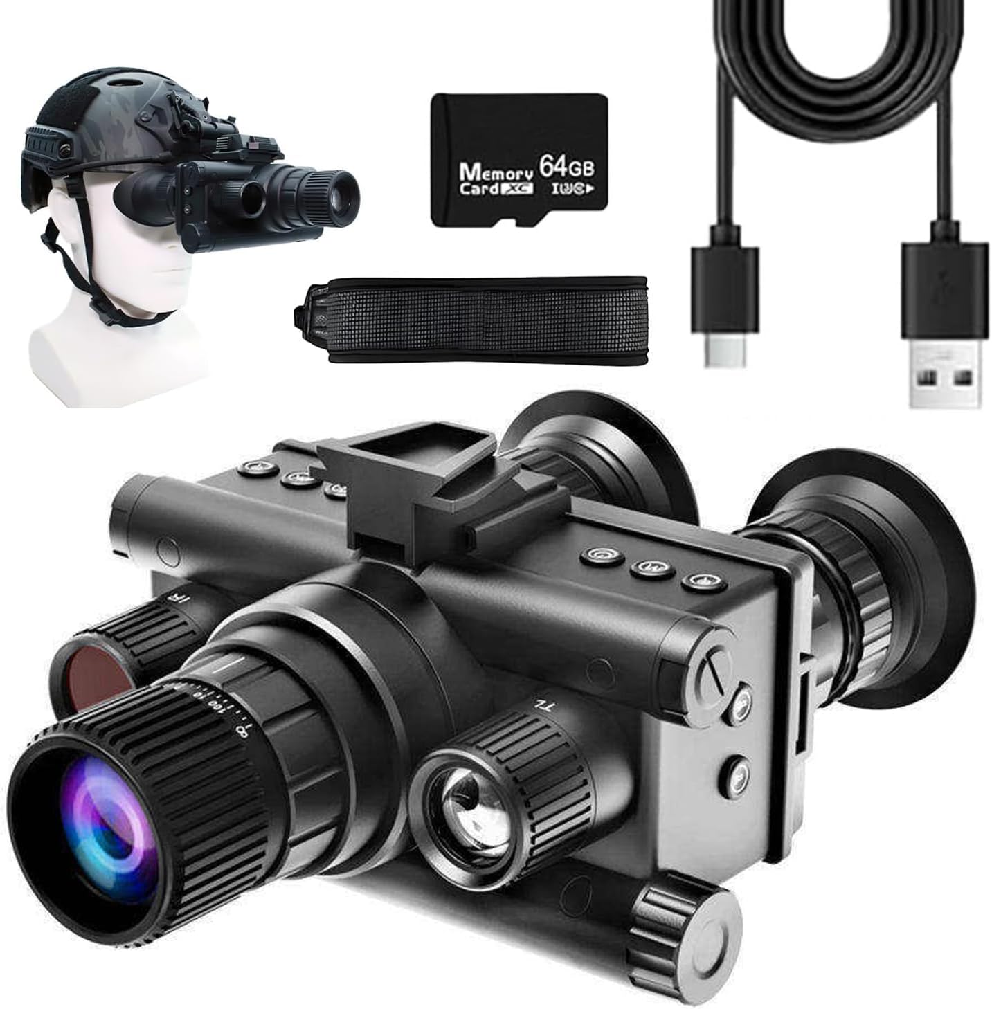 Amazon.com: HMWOKPOT 4K Digital Infrared Helmet Night Vision Goggles ...