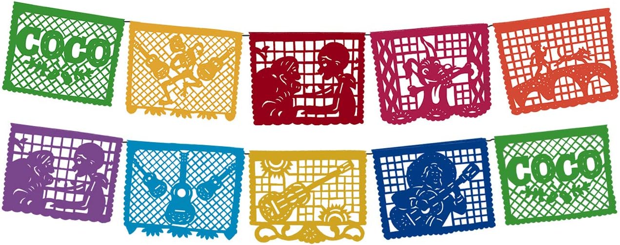 Amazon.com: Decoramec Coco Movie Large Plastic Papel Picado Banner 10 ...