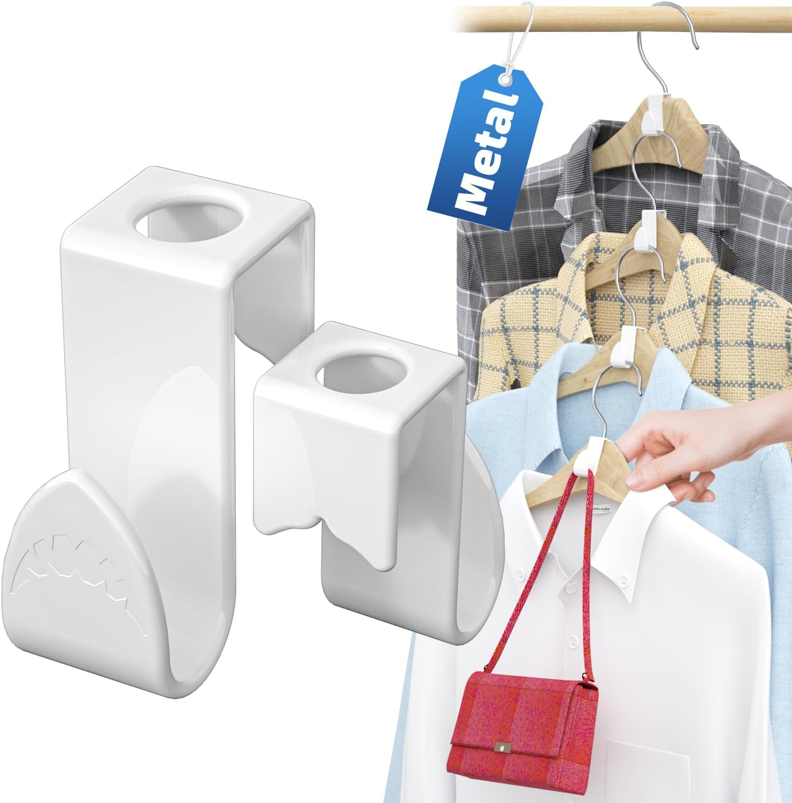 Amazon.com: EastLink 18 Pcs Space Saving Hanger Hooks, Metal Heavy Duty ...